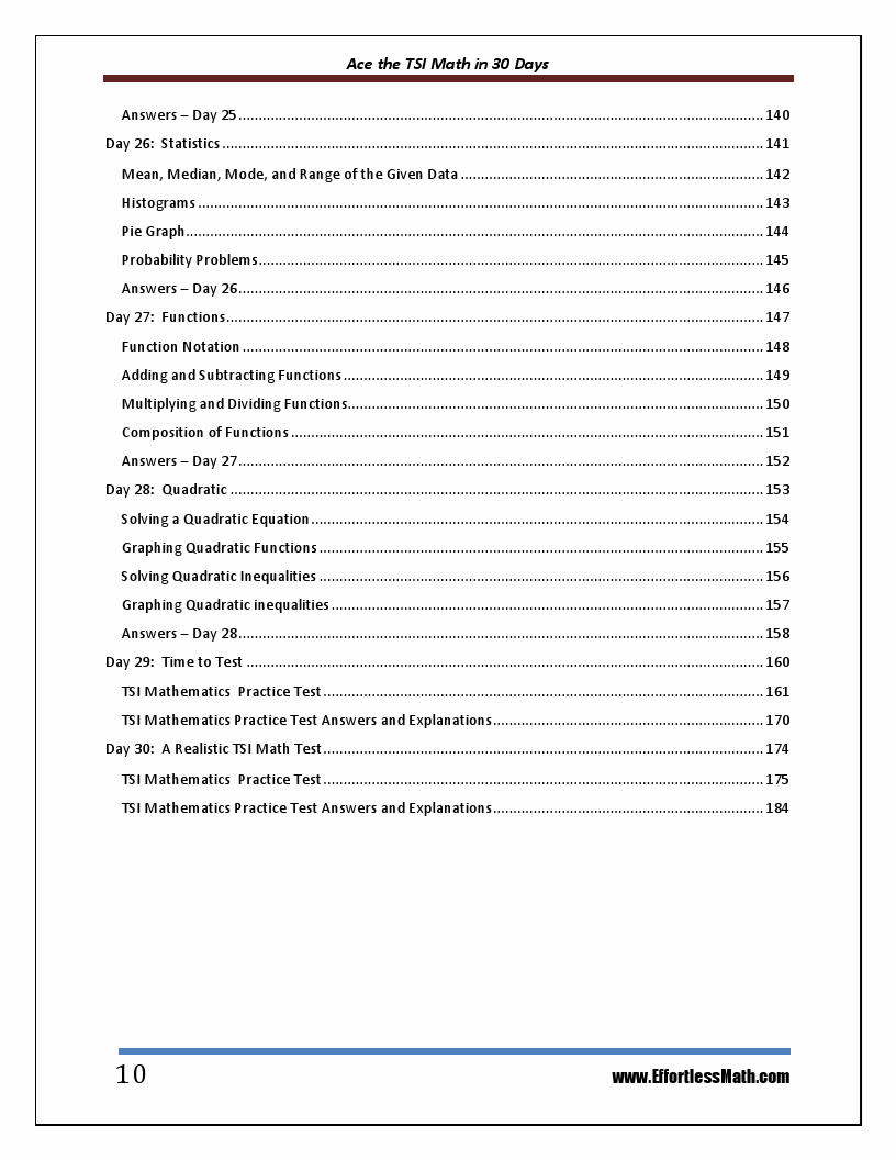 Ace the TSI Math in 30 Days: The Ultimate Crash Course to Beat the TSI ...