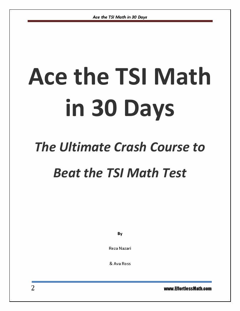Ace the TSI Math in 30 Days: The Ultimate Crash Course to Beat the TSI ...