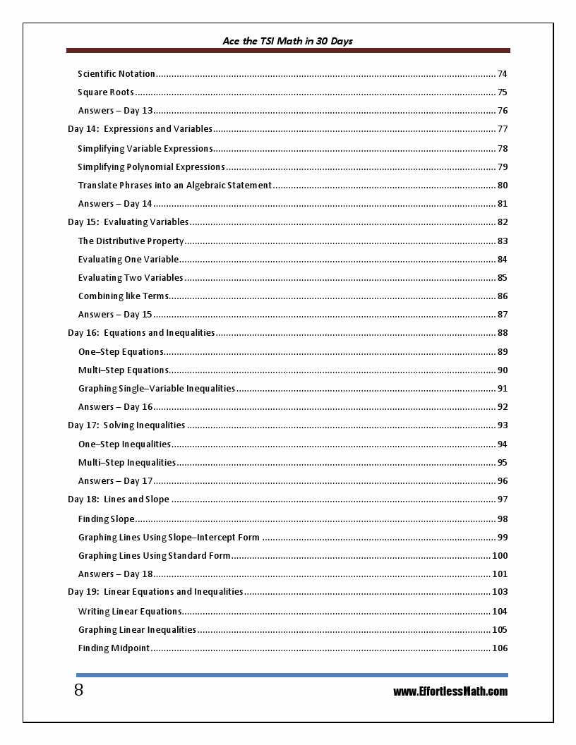 Ace the TSI Math in 30 Days: The Ultimate Crash Course to Beat the TSI ...