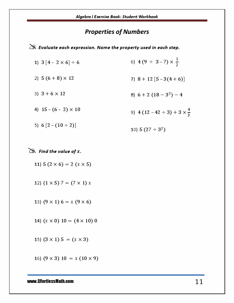 Algebra I Exercise Book: Student Workbook - Effortless Math: We Help ...