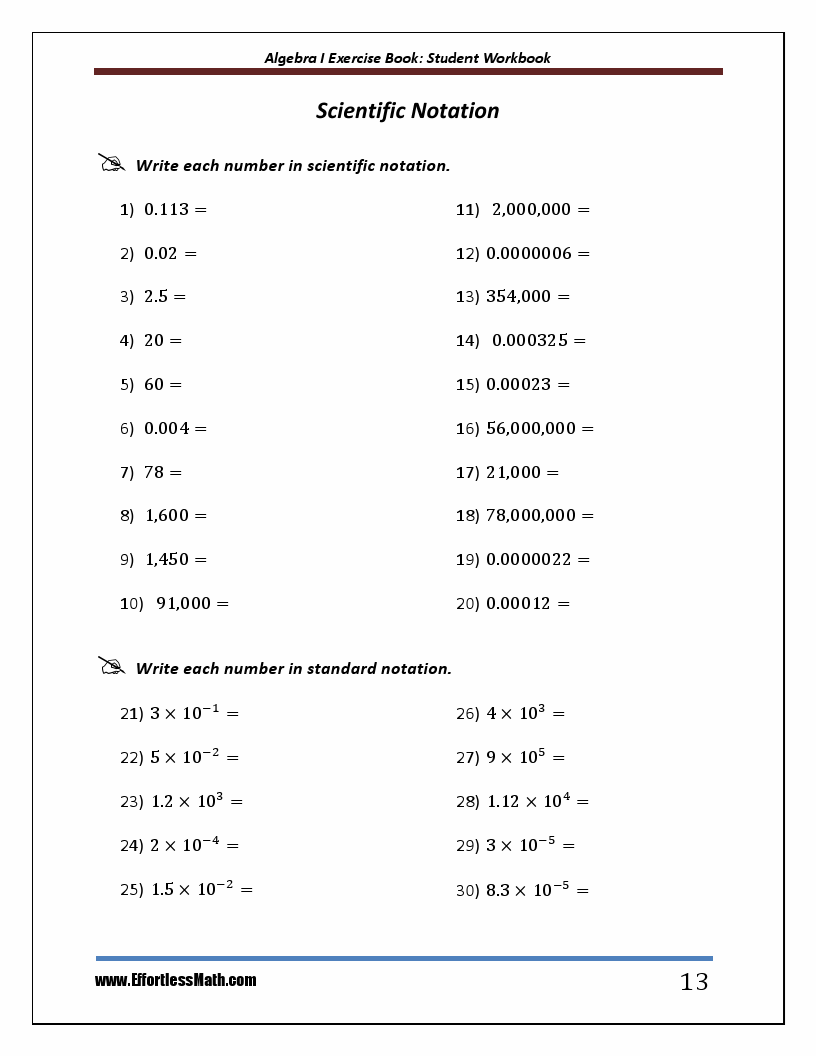 Algebra I Exercise Book: Student Workbook - Effortless Math: We Help ...