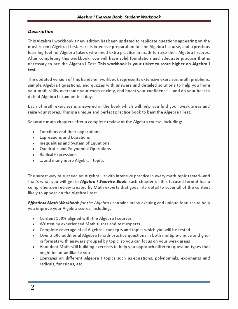 Algebra I Exercise Book: Student Workbook - Effortless Math: We Help ...