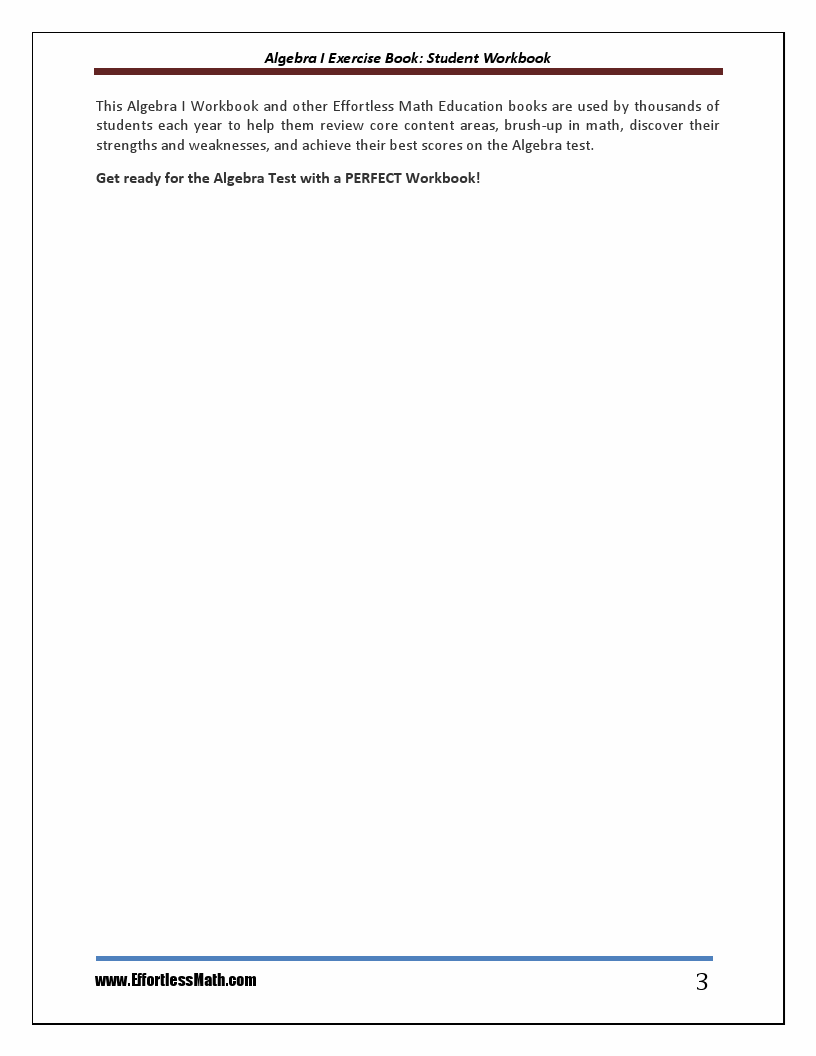 Algebra I Exercise Book: Student Workbook - Effortless Math: We Help ...