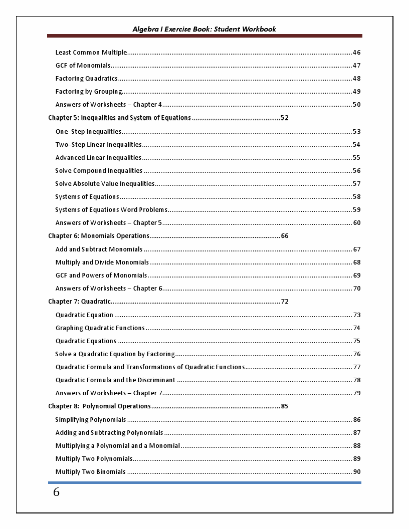 Algebra I Exercise Book: Student Workbook - Effortless Math: We Help ...