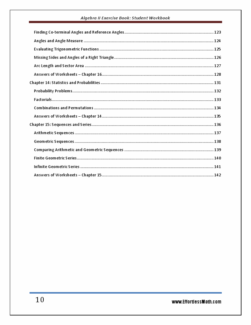 Algebra II Exercise Book: Student Workbook - Effortless Math: We Help ...