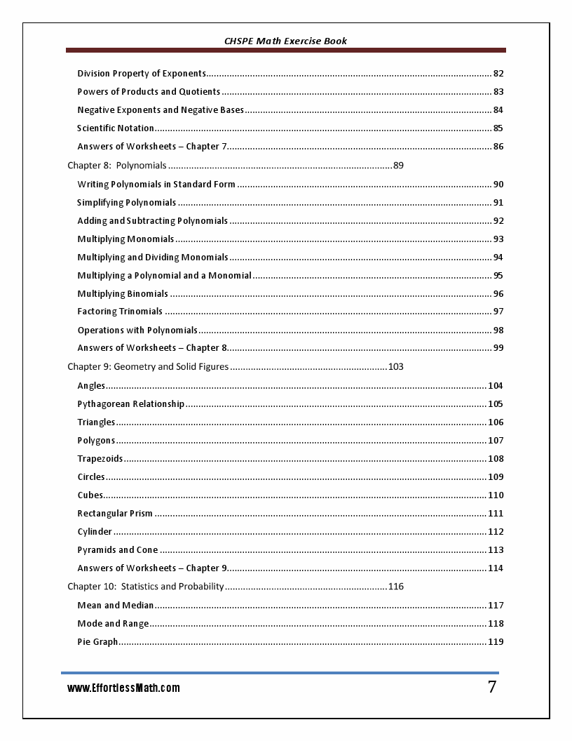 CHSPE Math Exercise Book: Student Workbook and Two Realistic CHSPE Math ...