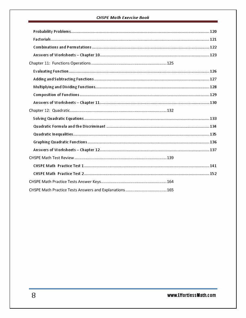 CHSPE Math Exercise Book: Student Workbook and Two Realistic CHSPE Math ...