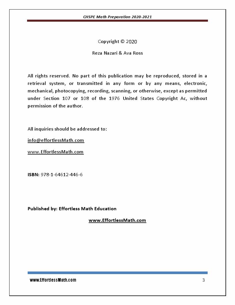 CHSPE Math Preparation 2020 – 2021: CHSPE Math Workbook + 2 Full-Length ...