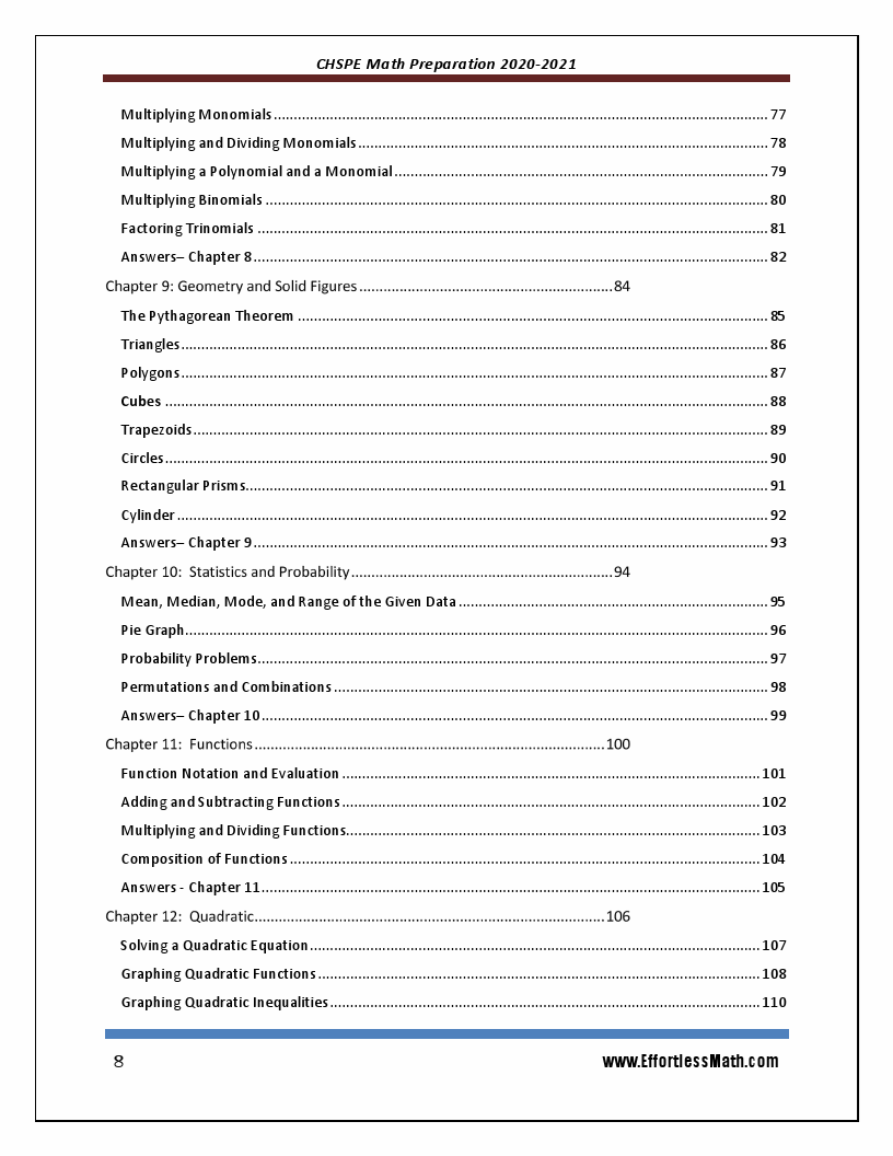 CHSPE Math Preparation 2020 – 2021: CHSPE Math Workbook + 2 Full-Length ...
