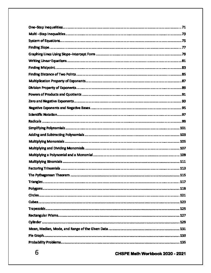 CHSPE Math Workbook 2020 – 2021: The Most Comprehensive Review for the ...