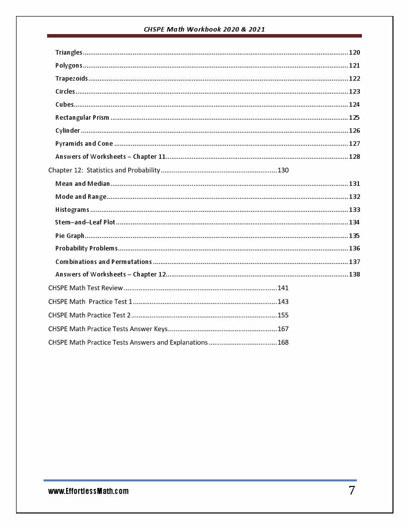 CHSPE Math Workbook 2020 & 2021: Extra Practice for an Excellent Score ...