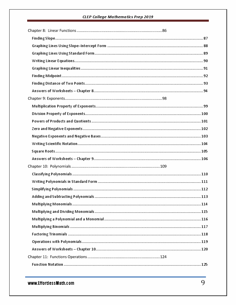 CLEP College Mathematics Prep 2019: A Comprehensive Review and Ultimate ...