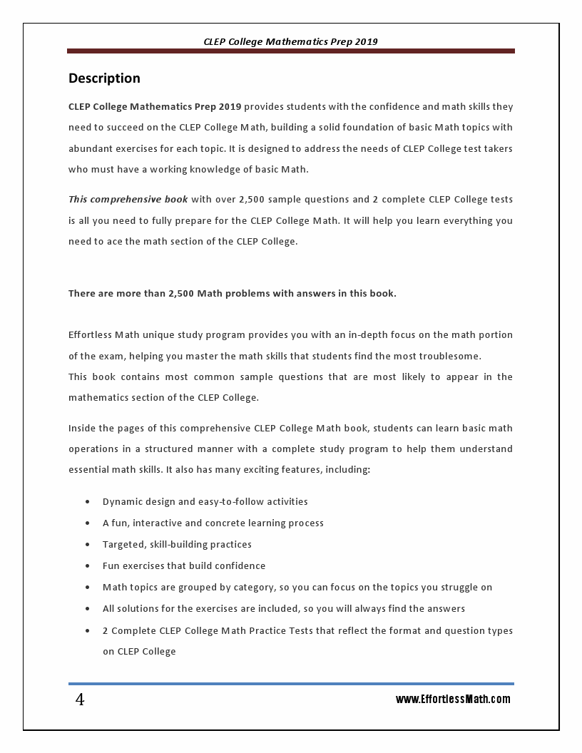 CLEP College Mathematics Prep 2019: A Comprehensive Review and Ultimate ...