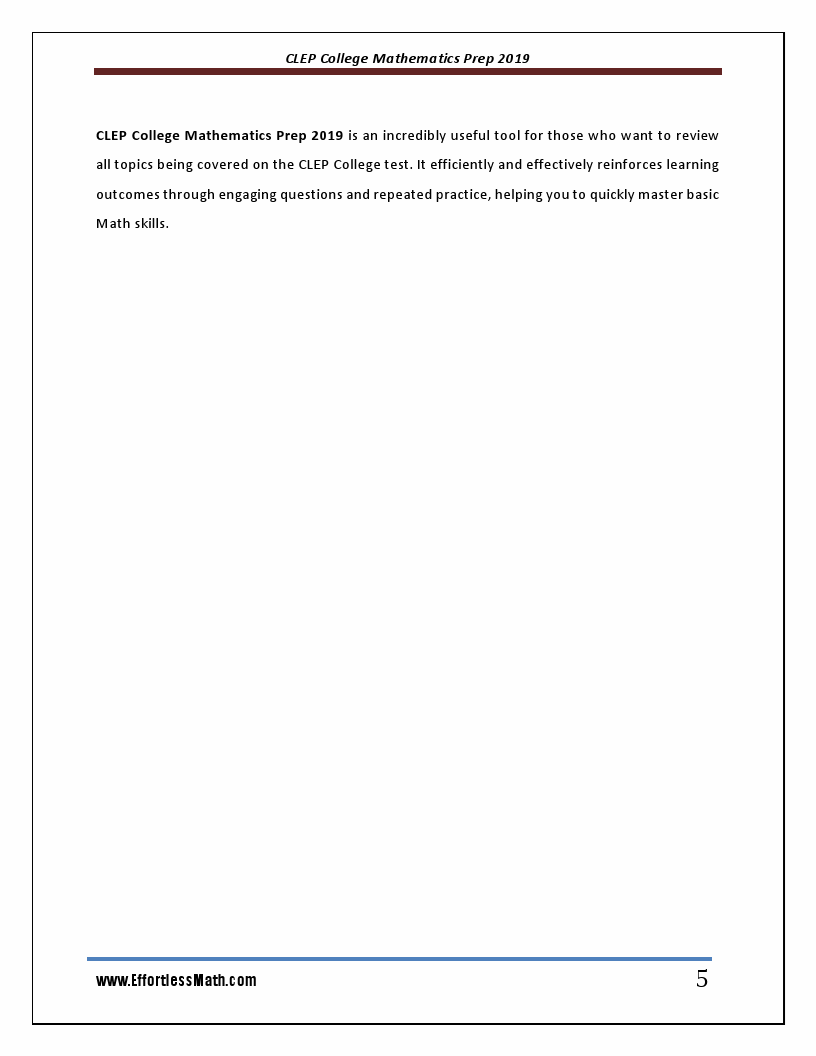 CLEP College Mathematics Prep 2019: A Comprehensive Review and Ultimate ...