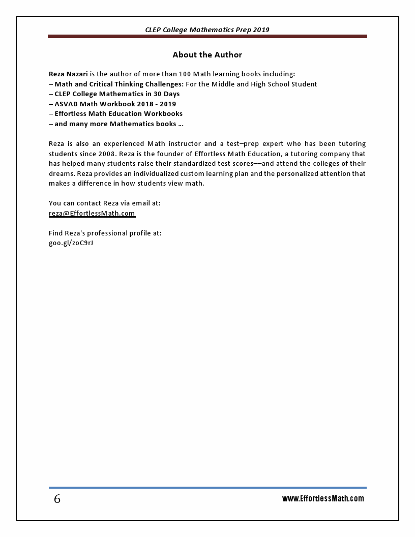 CLEP College Mathematics Prep 2019: A Comprehensive Review and Ultimate ...