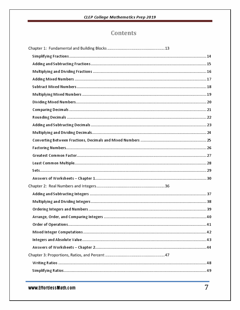 CLEP College Mathematics Prep 2019: A Comprehensive Review and Ultimate ...