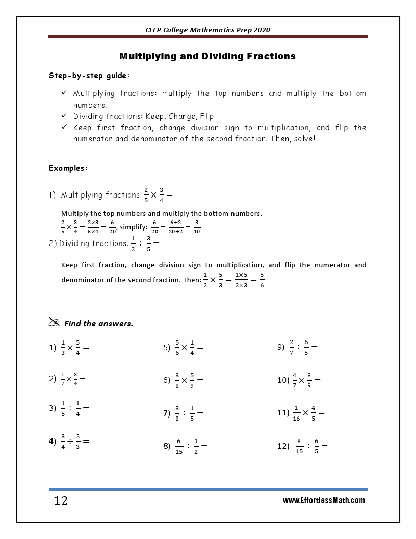 CLEP College Mathematics Prep 2020: A Comprehensive Review and Step-By ...