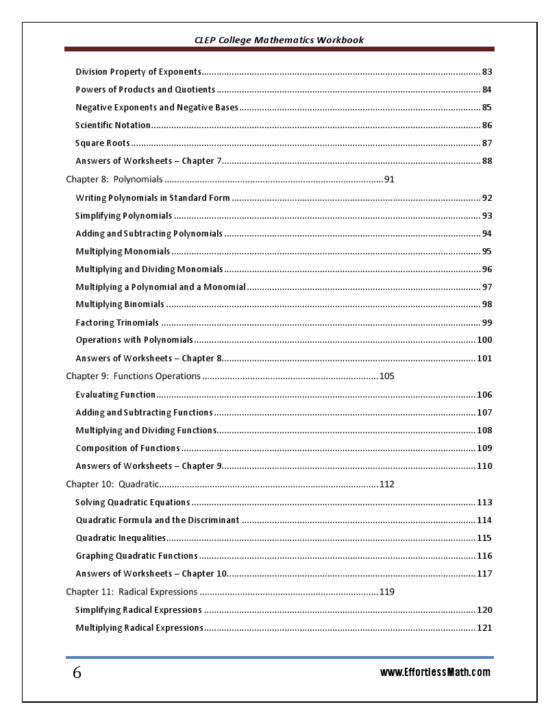 CLEP College Mathematics Workbook 2019-2020: Extra Practice for an ...