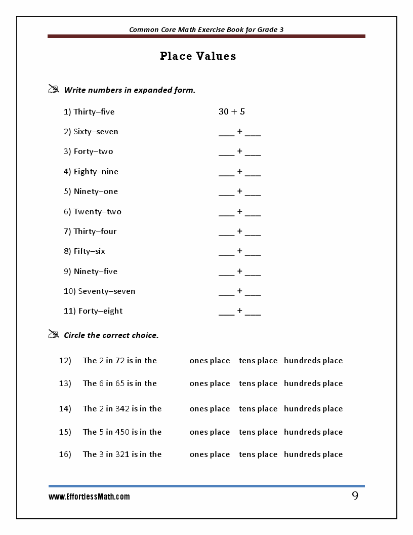 Common Core Math Exercise Book for Grade 3: Student Workbook and Two ...