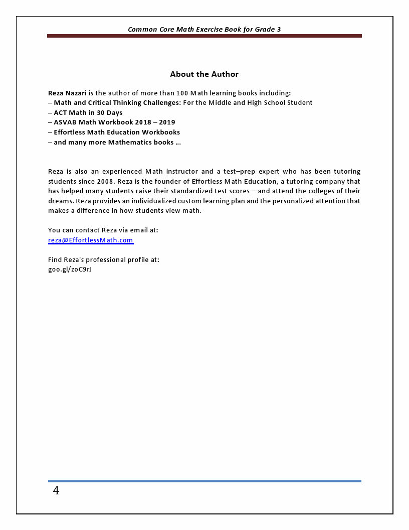 Common Core Math Exercise Book for Grade 3: Student Workbook and Two ...