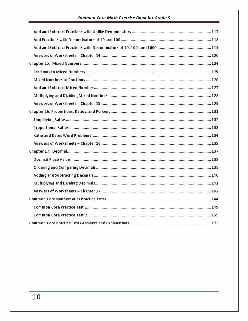 Common Core Math Exercise Book for Grade 5: Student Workbook and Two ...