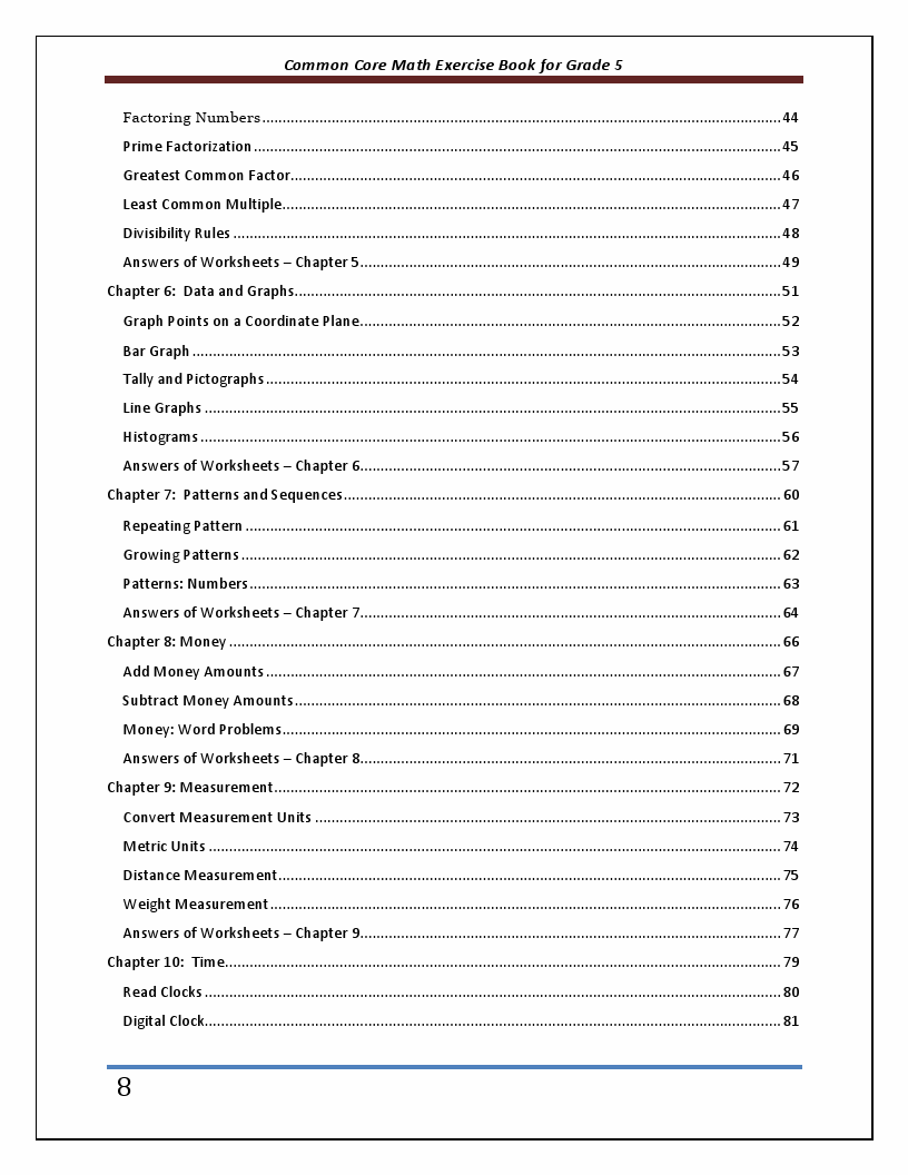 Common Core Math Exercise Book for Grade 5: Student Workbook and Two ...