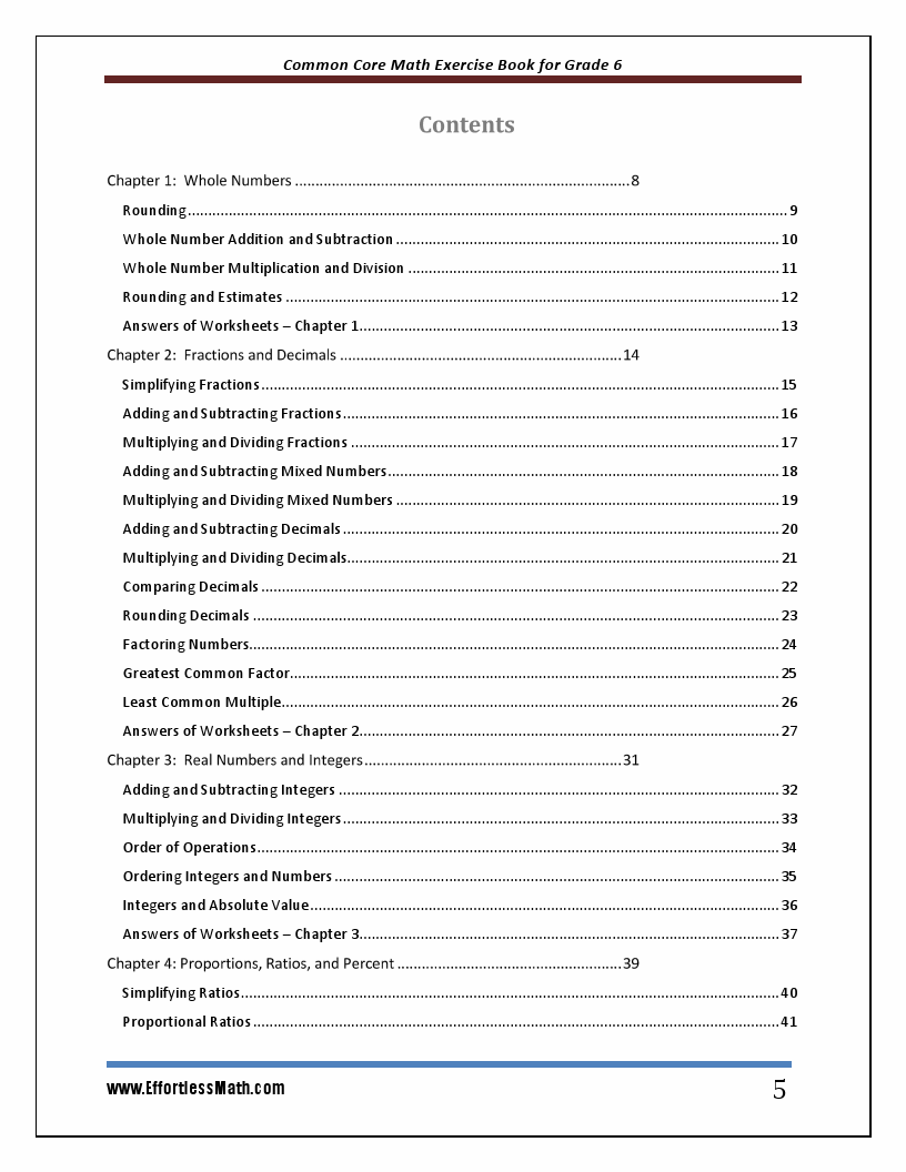 Common Core Math Exercise Book for Grade 6: Student Workbook and Two ...