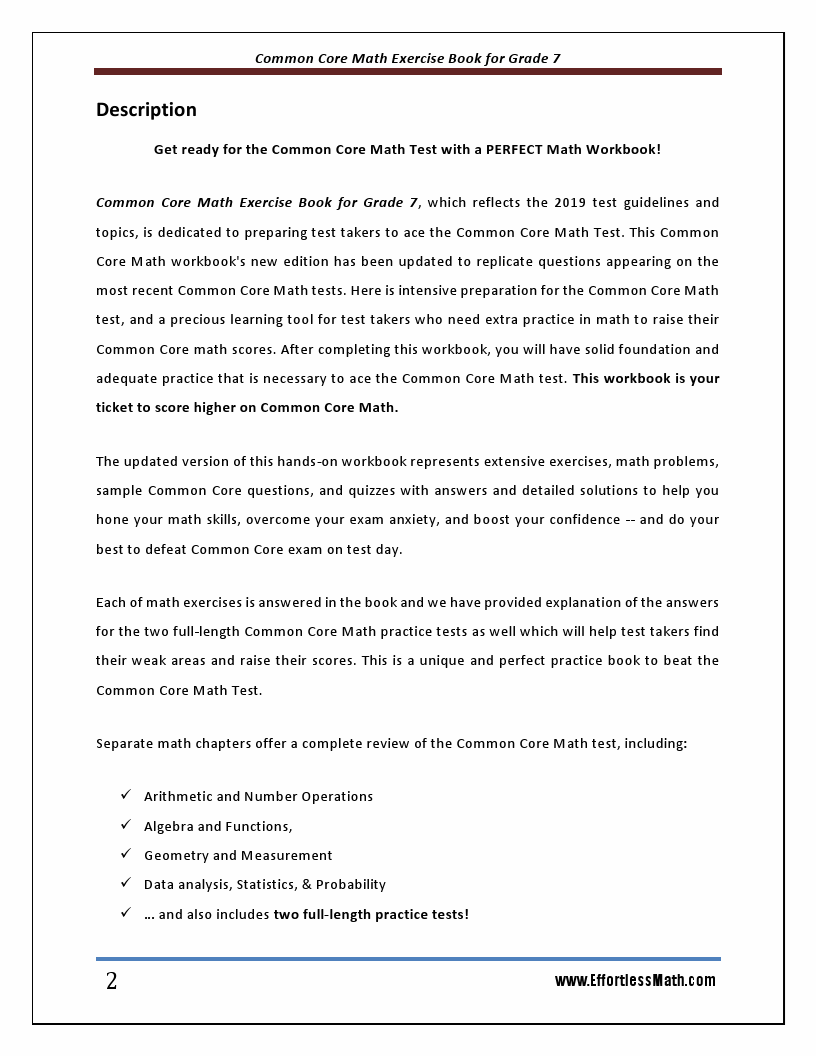 Common Core Math Exercise Book for Grade 7: Student Workbook and Two ...