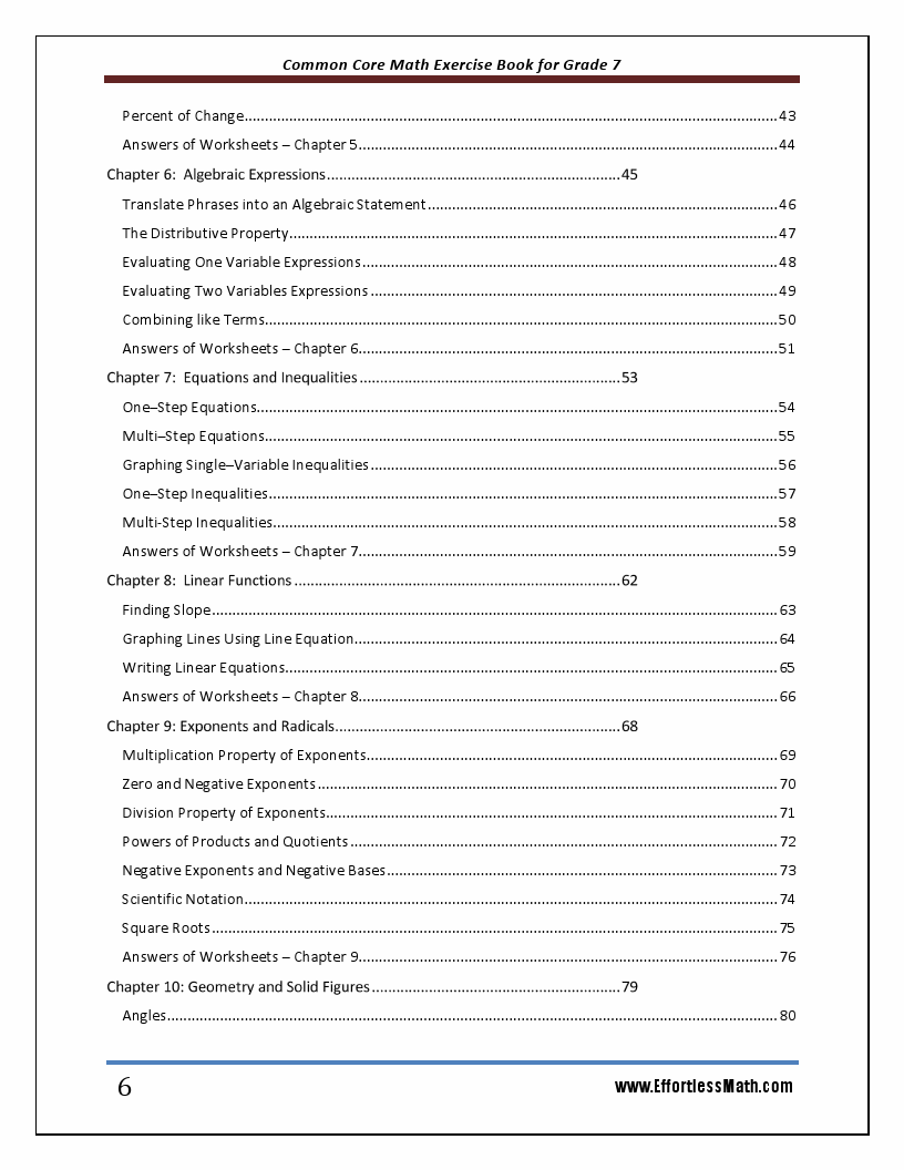 Common Core Math Exercise Book for Grade 7: Student Workbook and Two ...