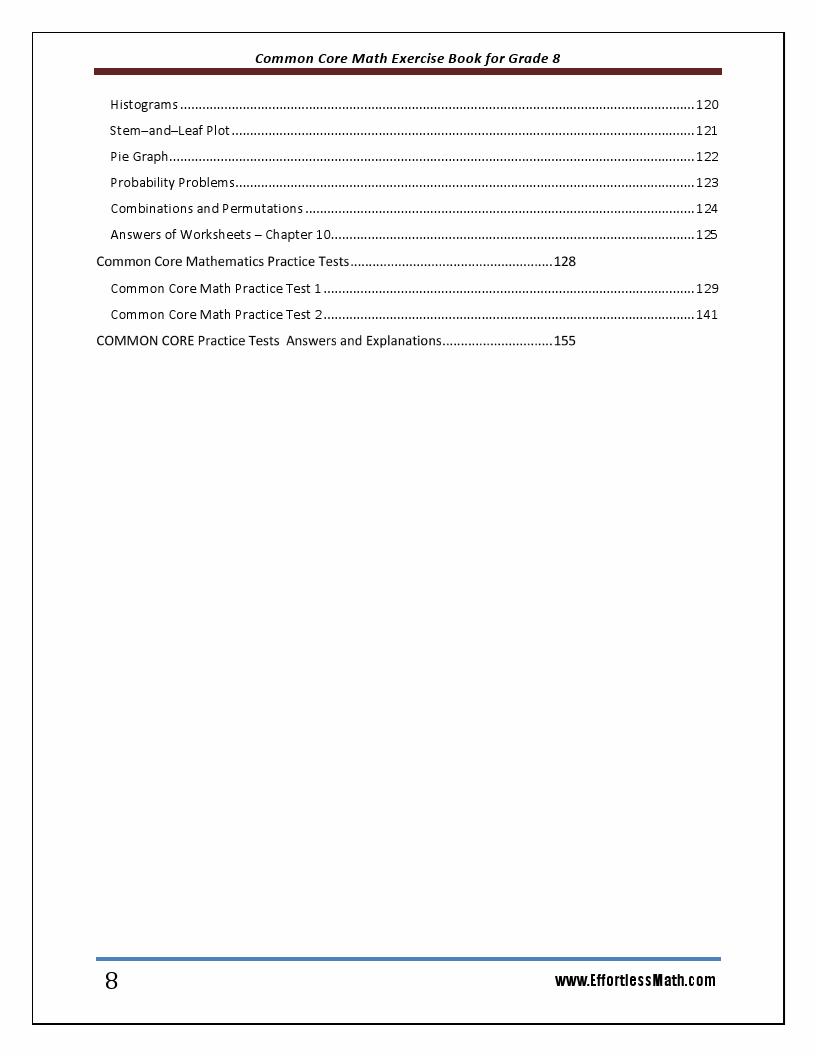 Common Core Math Exercise Book for Grade 8: Student Workbook and Two ...