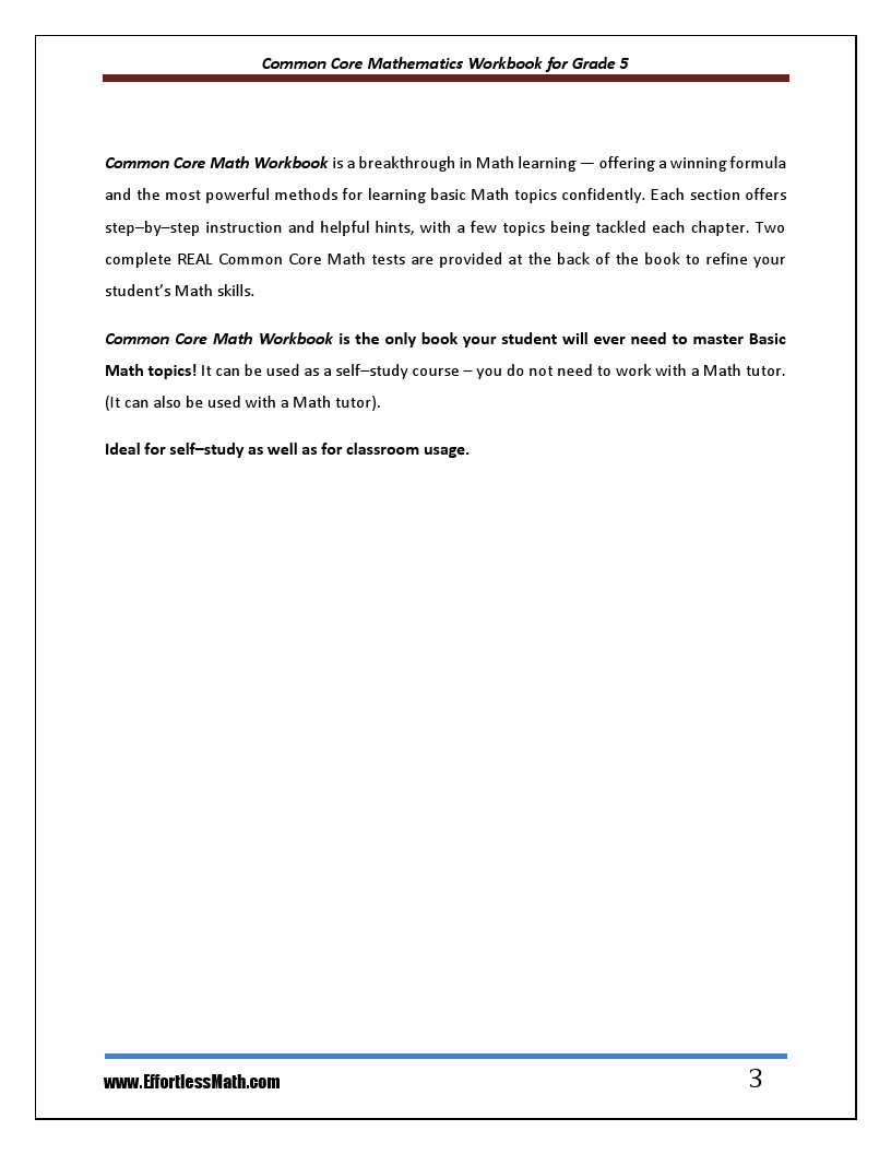 Common Core Mathematics Workbook For Grade 5: Step-By-Step Guide to ...
