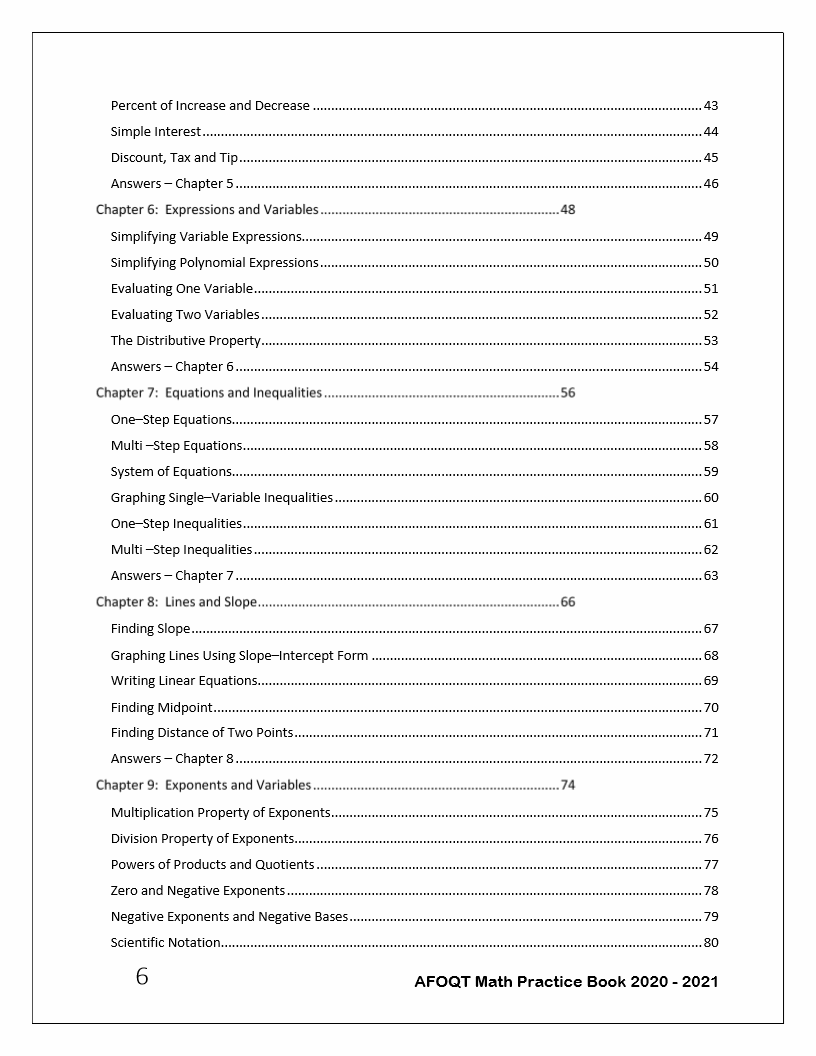 Comprehensive AFOQT Math Practice Book 2020 – 2021: Complete Coverage ...