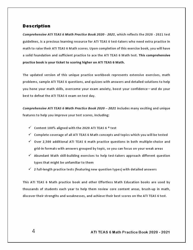 Comprehensive ATI TEAS 6 Math Practice Book 2020 – 2021: Complete ...