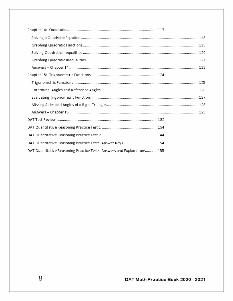 Comprehensive DAT Math Practice Book 2020 – 2021: Complete Coverage of ...