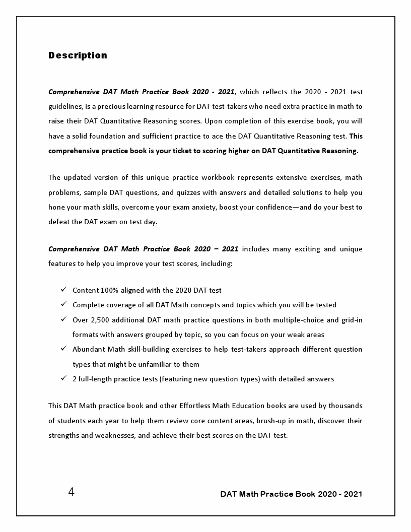 Comprehensive DAT Math Practice Book 2020 – 2021: Complete Coverage of ...