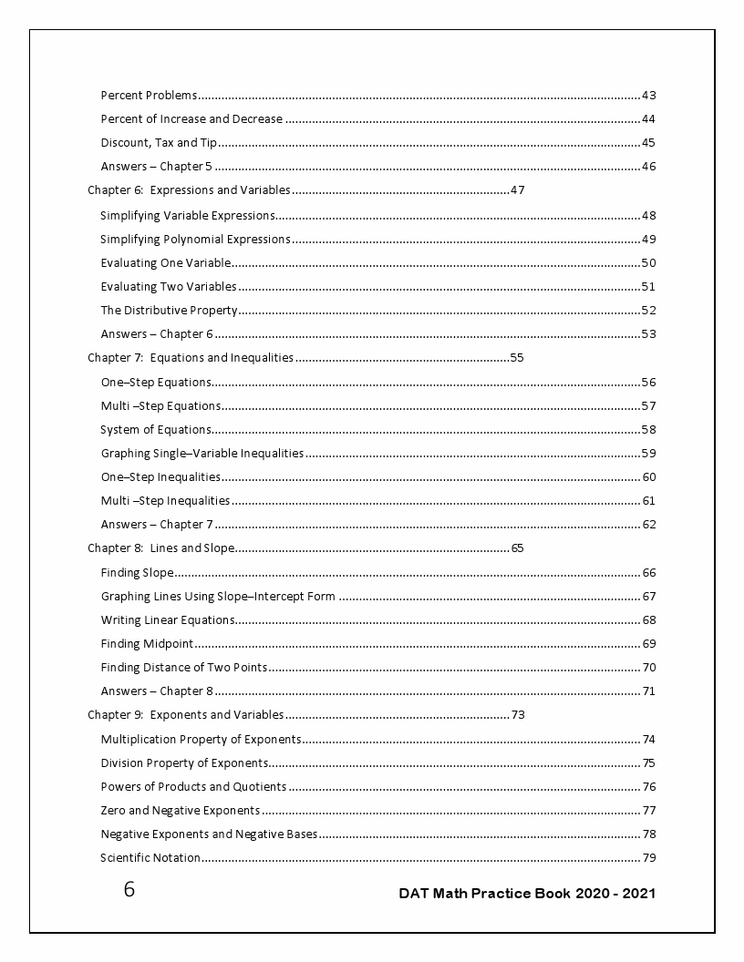 Comprehensive DAT Math Practice Book 2020 – 2021: Complete Coverage of all DAT Quantitative ...