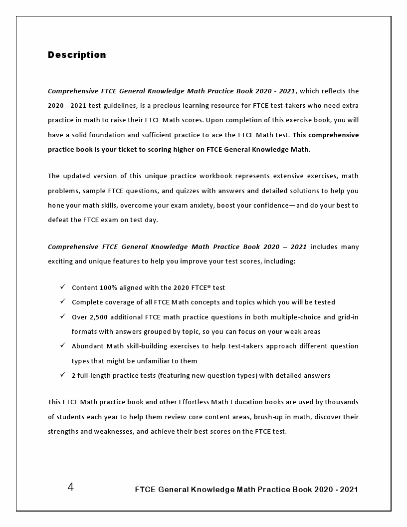 Comprehensive FTCE Math Practice Book 2020 – 2021: Complete Coverage of ...