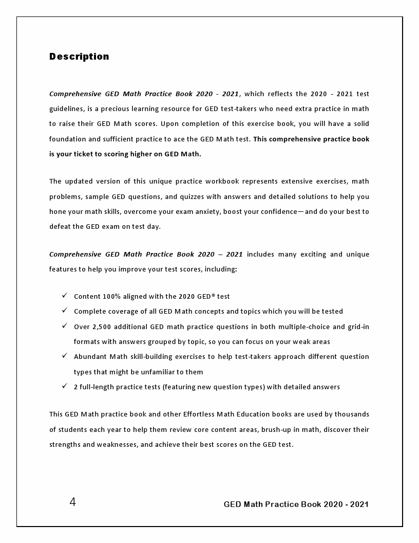 Comprehensive GED Math Practice Book 2020 – 2021: Complete Coverage of ...