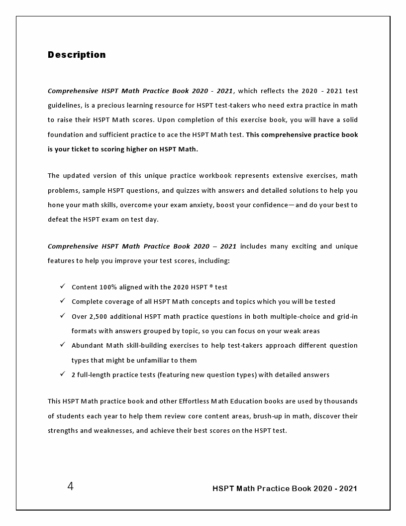 Comprehensive HSPT Math Practice Book 2020 – 2021: Complete Coverage of ...