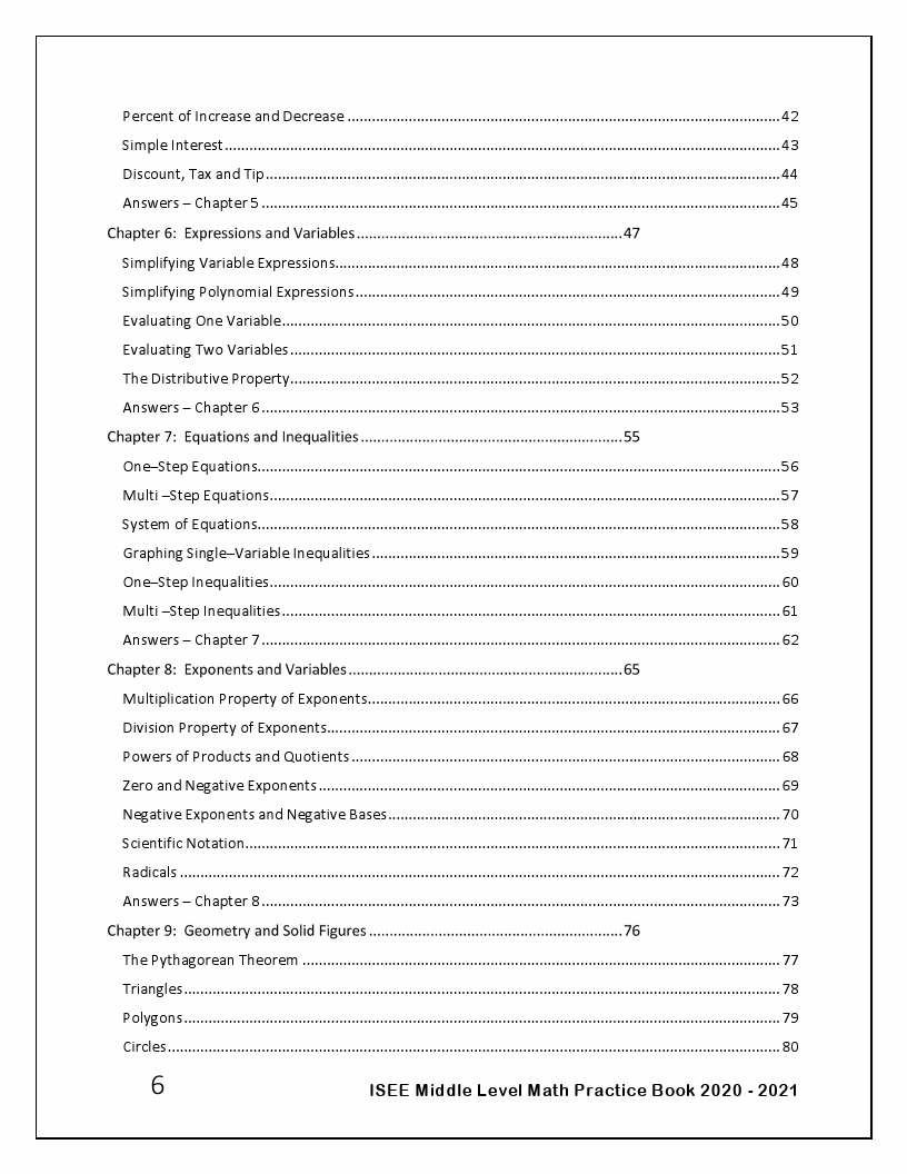 Comprehensive ISEE Middle Level Math Practice Book 2020 – 2021 ... Comprehensive ISEE Middle Level Math Practice Book 2020 – 2021 ...