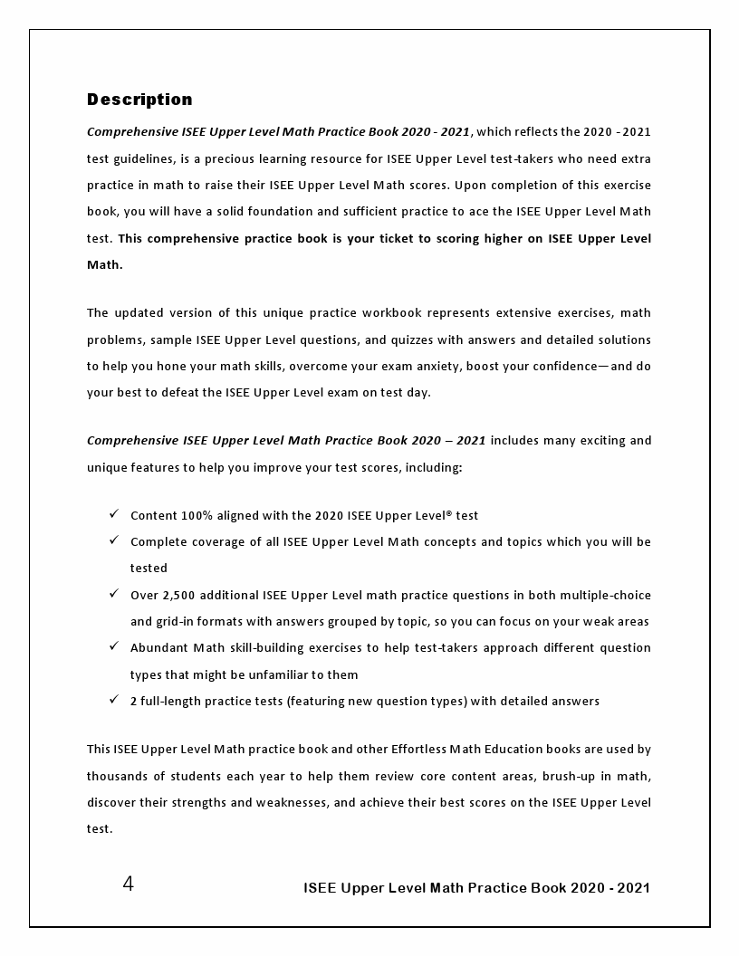 Comprehensive ISEE Upper Level Math Practice Book 2020 – 2021: Complete ...