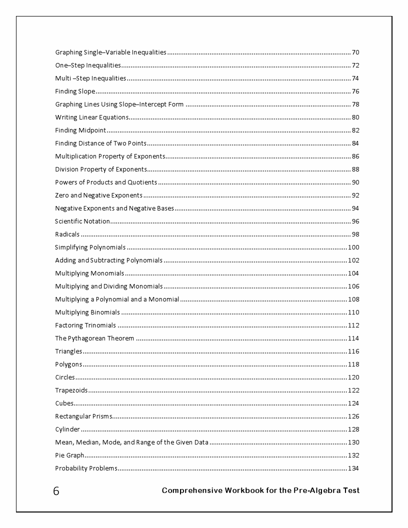Comprehensive Workbook for Pre-Algebra: Student Workbook - Effortless ...