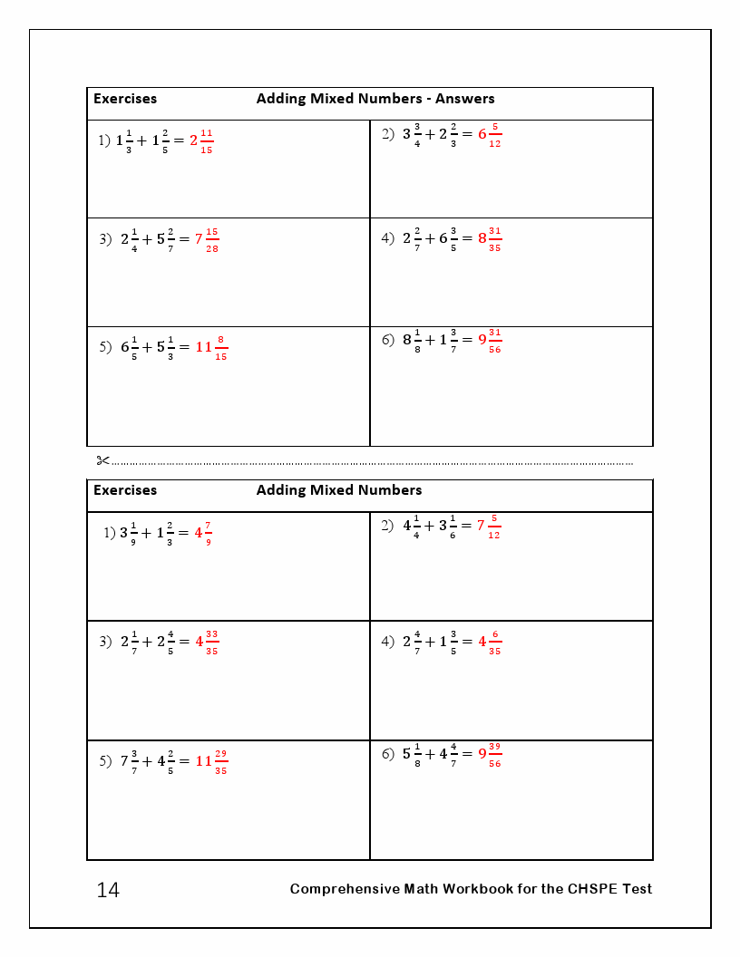 Comprehensive Math Workbook for the CHSPE Test: Student Workbook and 2 ...