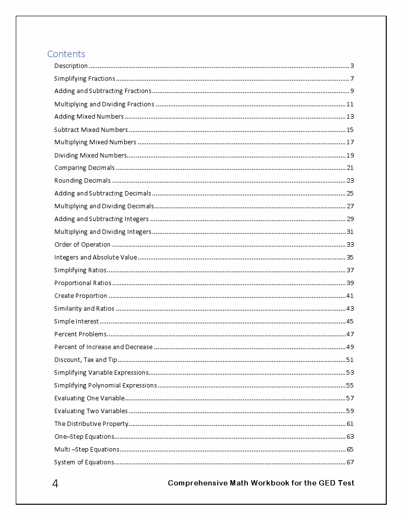 Comprehensive Math Workbook for the GED Test: Student Workbook and 2 ...