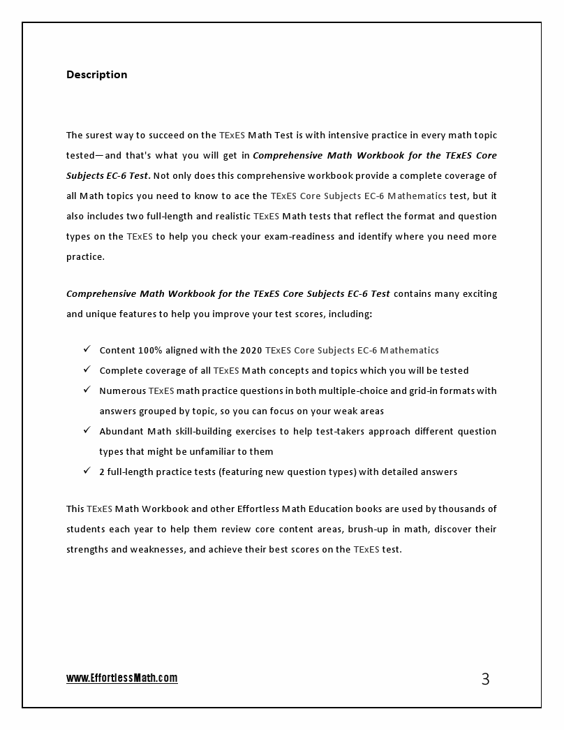 Comprehensive Math Workbook for the TExES Core Subjects EC-6 Test ...