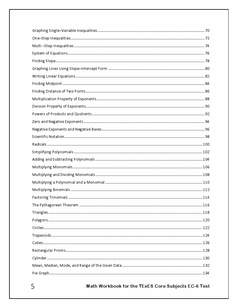 Comprehensive Math Workbook for the TExES Core Subjects EC-6 Test ...