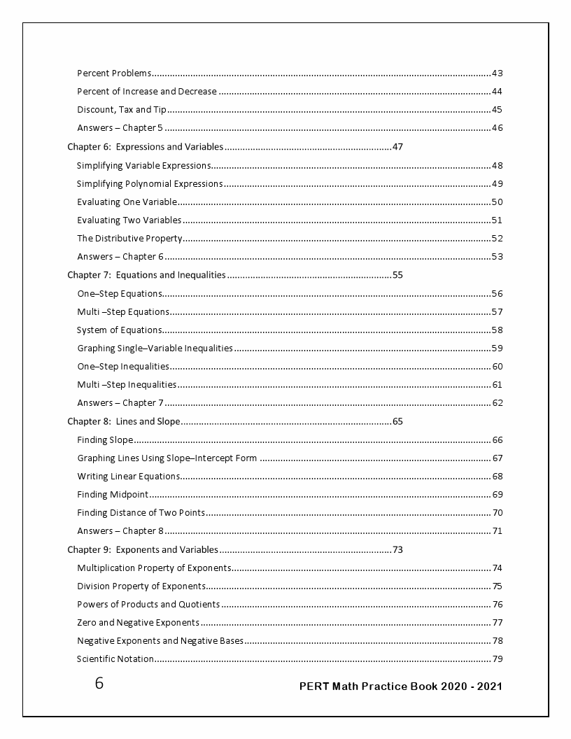 Comprehensive PERT Math Practice Book 2020 – 2021: Complete Coverage of ...