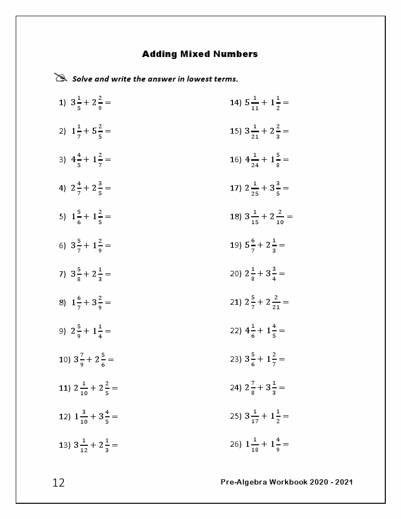 Comprehensive Pre-Algebra Practice Book 2020 – 2021: Complete Coverage ...