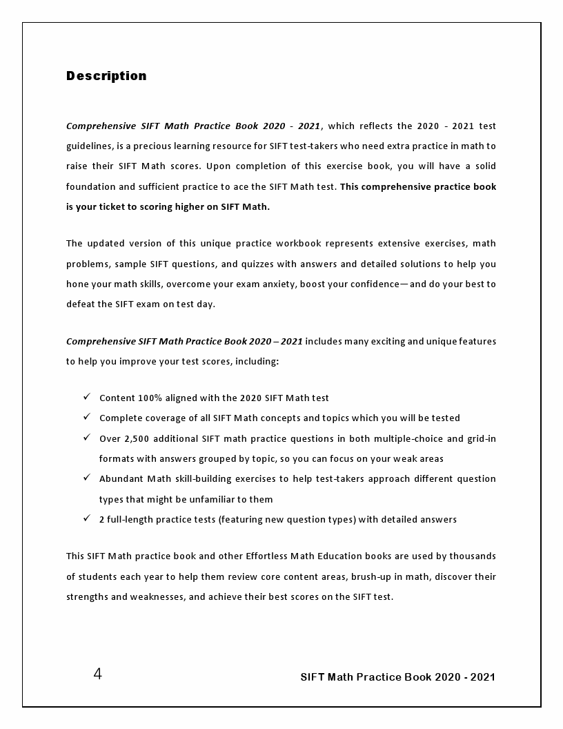 Comprehensive SIFT Math Practice Book 2020 – 2021: Complete Coverage of ...