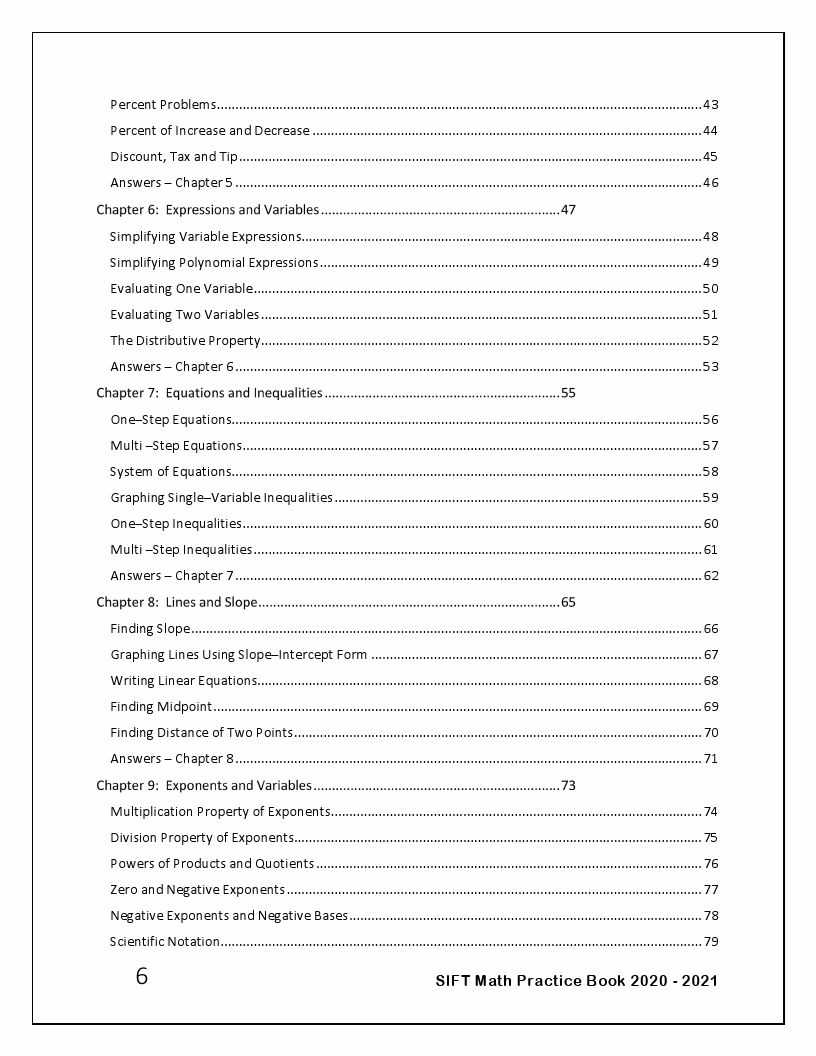 Comprehensive SIFT Math Practice Book 2020 – 2021: Complete Coverage of ...